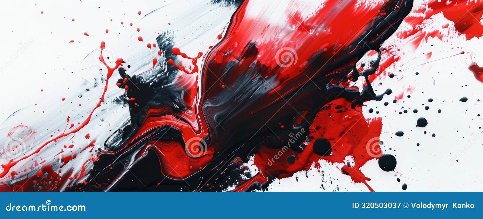 Abstract Red and Black Paint Splatter on White Background Stock Image ...