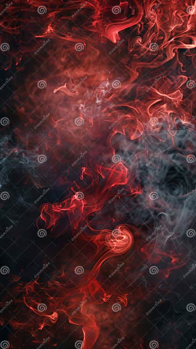 Abstract Red and Black Smoke Pattern Stock Image - Image of movement ...