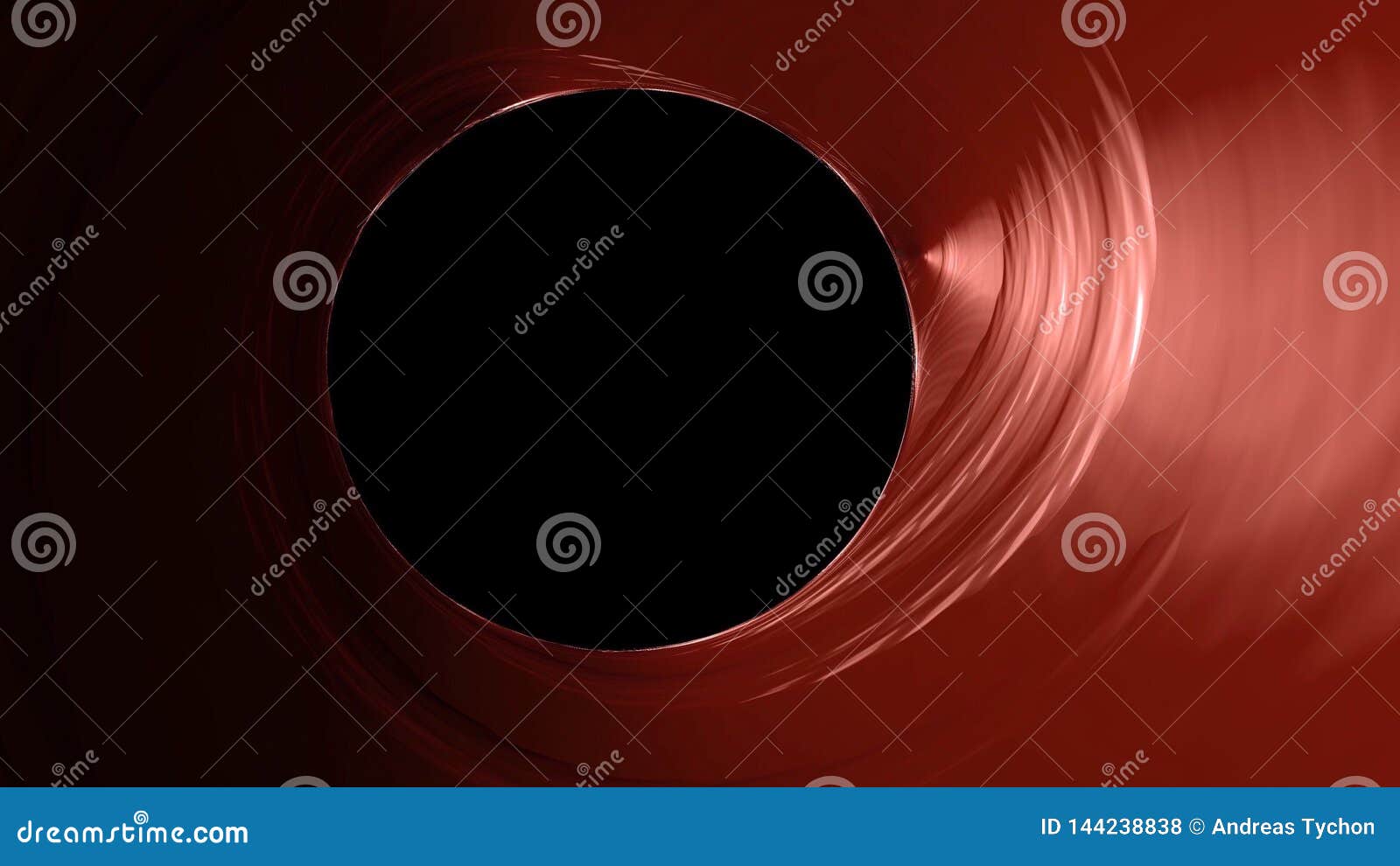Abstract Red and Black Spiral Vortex with Black Circle Copy Space Stock ...