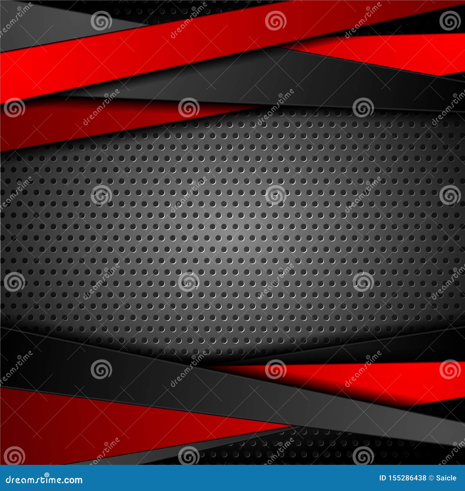 Abstract Red Black Stripes on Dark Perforated Metallic Texture Stock ...