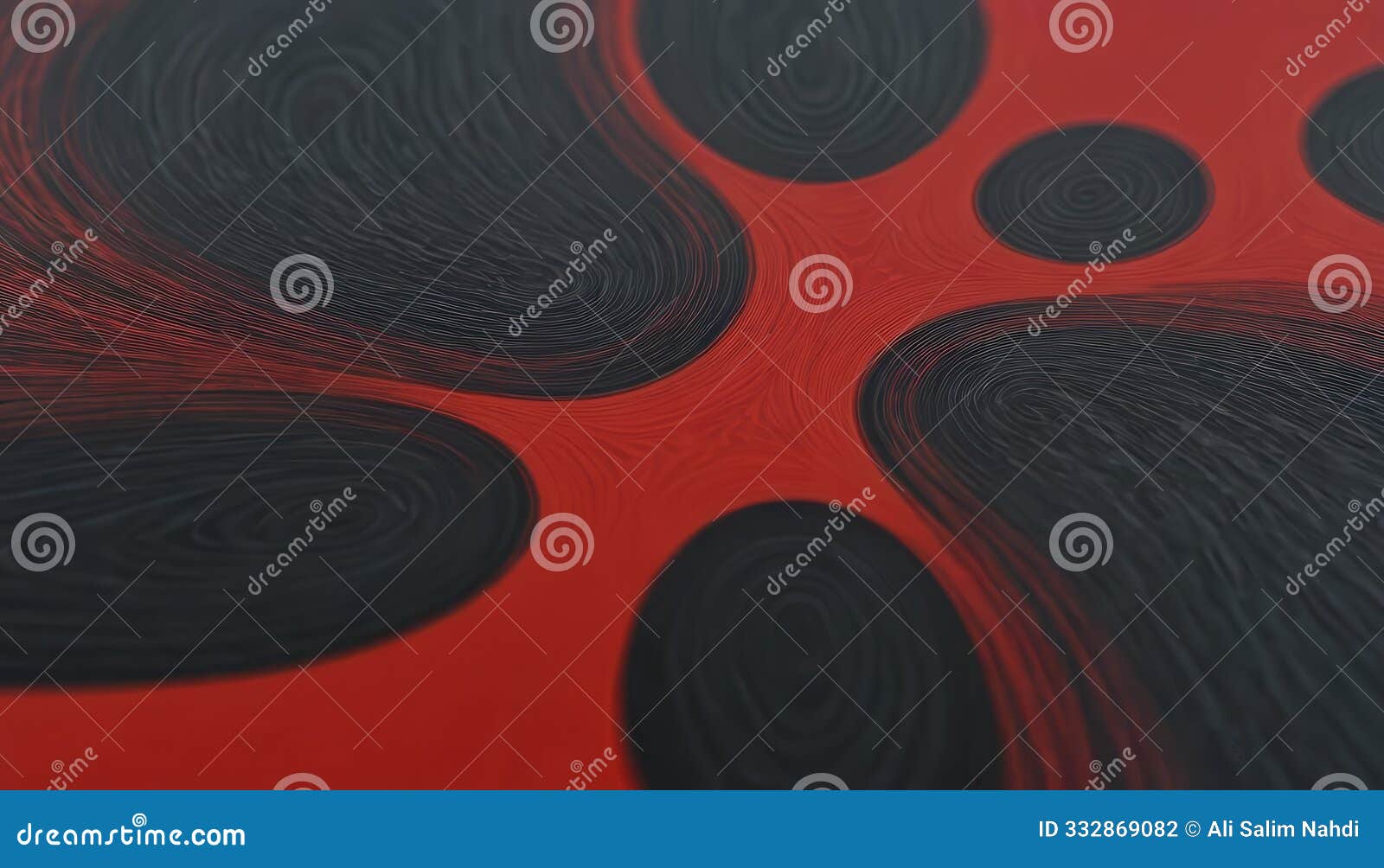 Abstract Red and Black Swirling Pattern with Concentric Circles Stock ...