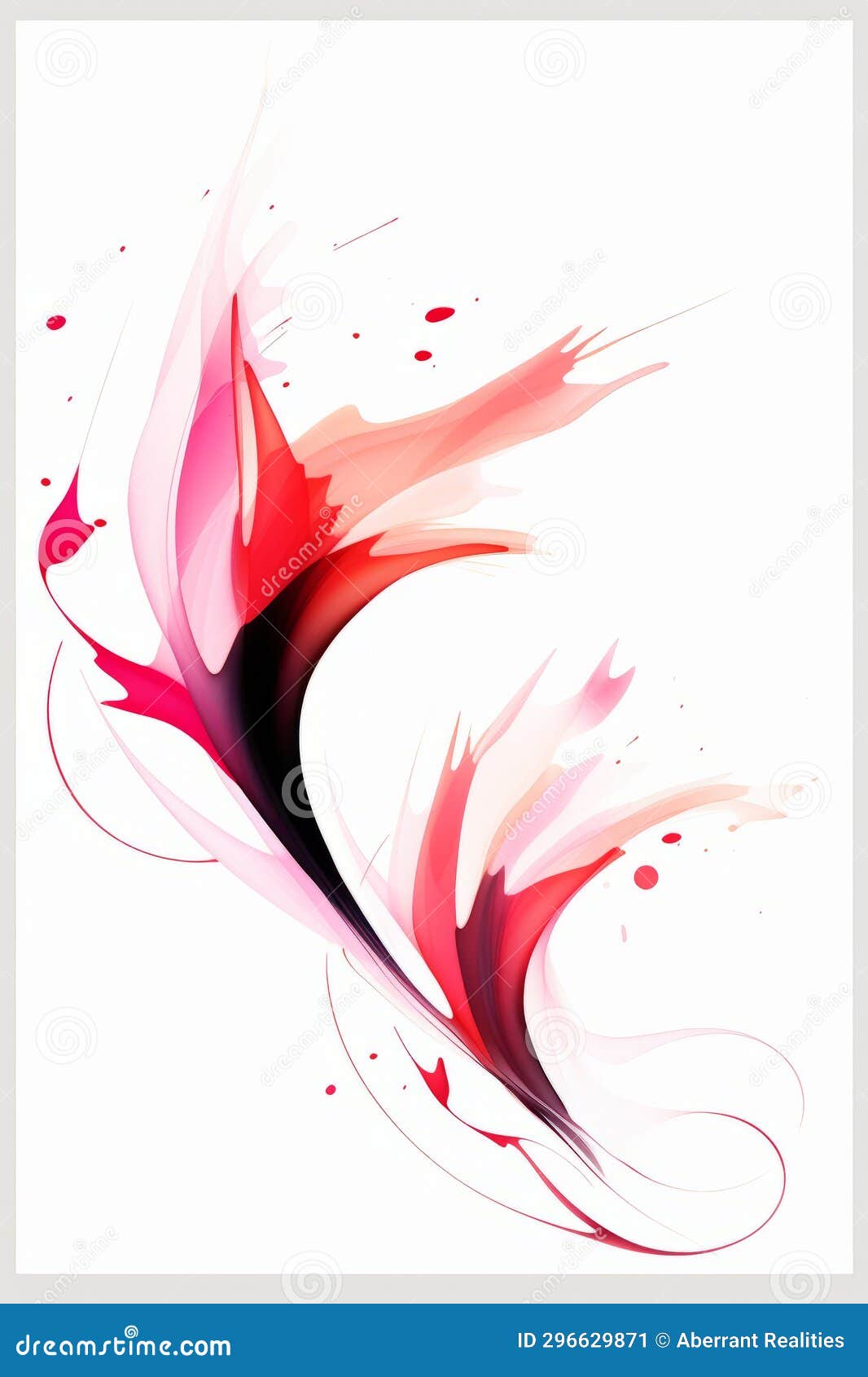 Abstract Red and Black Swirls on a White Background Stock Illustration ...