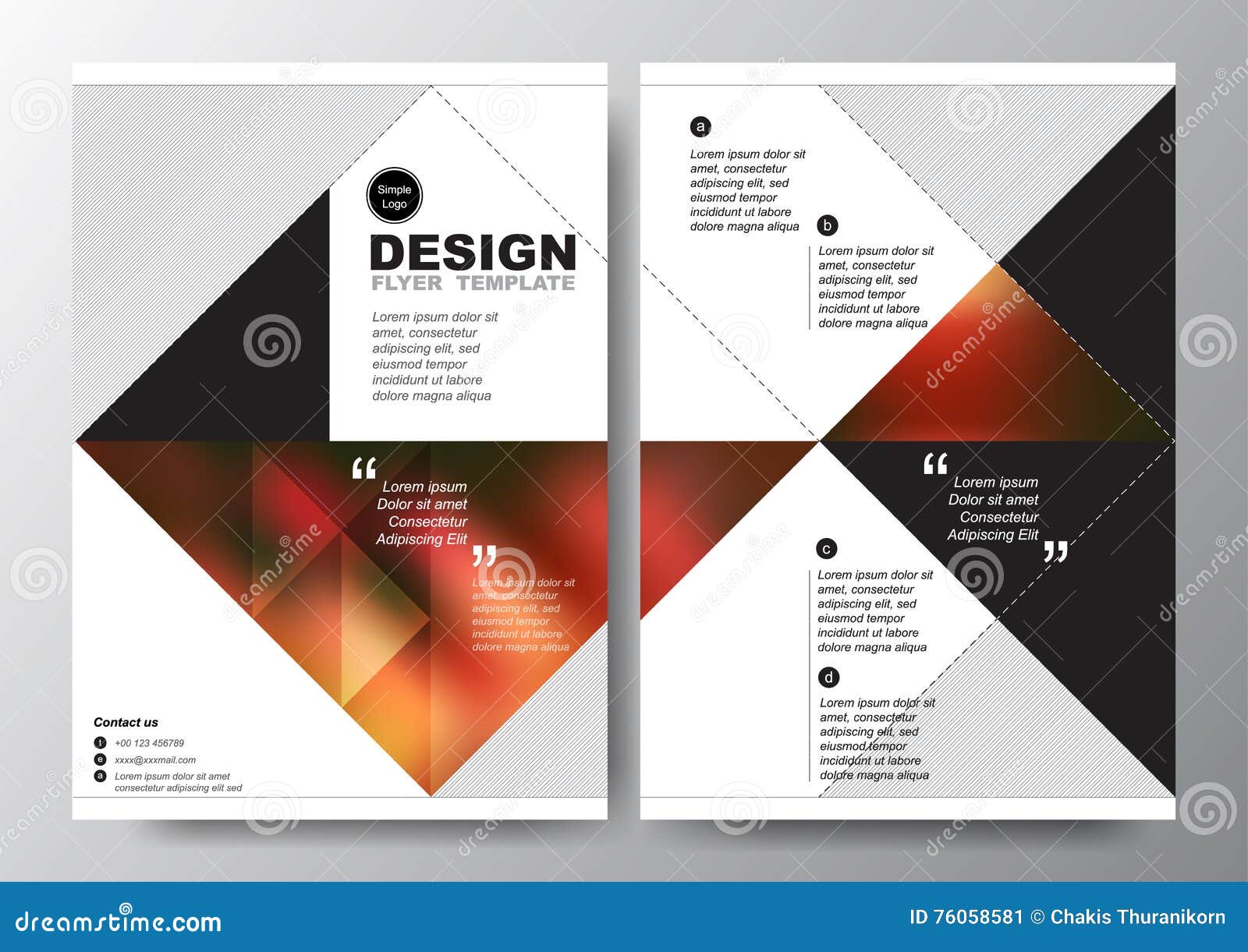 Abstract Red Black Triangle Background For Minimal Poster Brochure ...