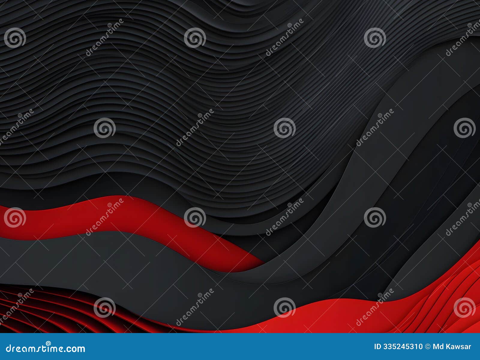Abstract Red and Black Wavy Lines Background Stock Illustration ...