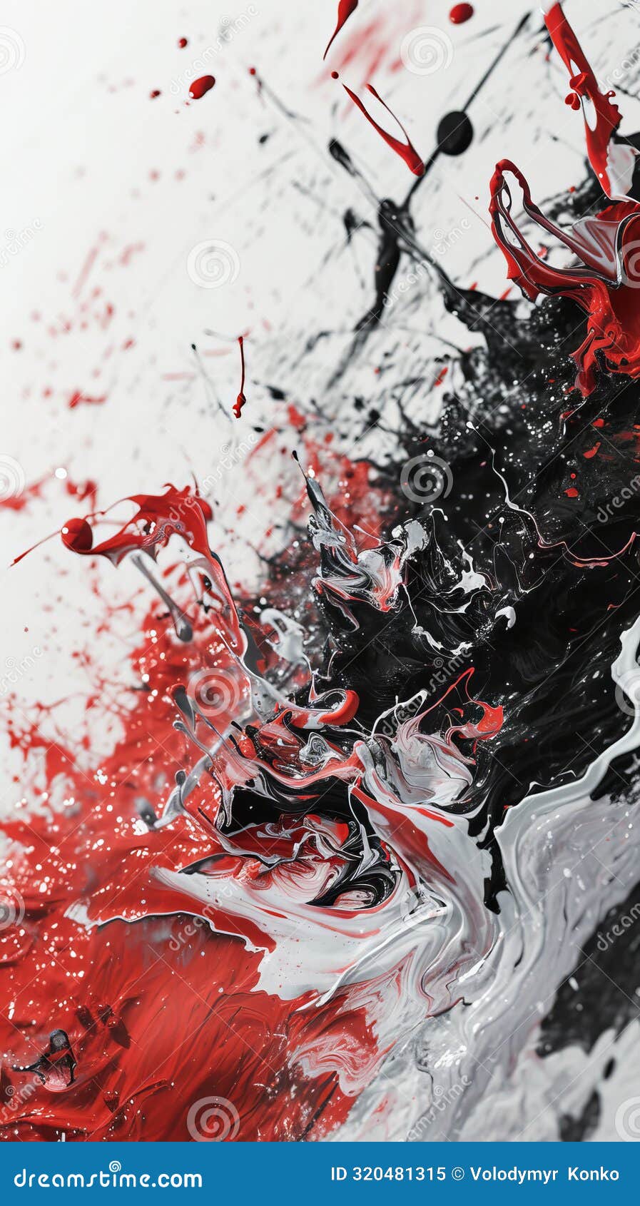 Abstract Red, Black, and White Paint Splash Stock Image - Image of vibrant, glamour: 320481315