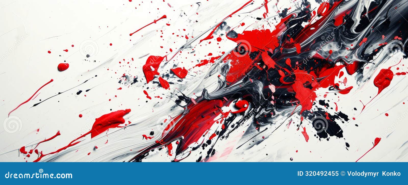 Abstract Red Black and White Paint Splatter Art Stock Image - Image of ...