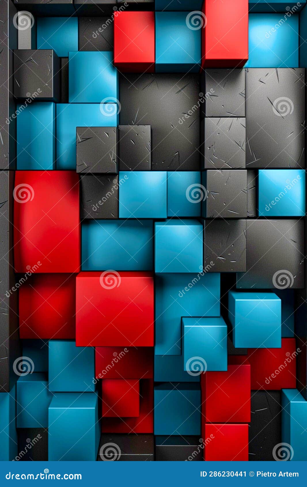 Abstract Red Blue and Black Wallpaper, Generative AI Stock Illustration ...