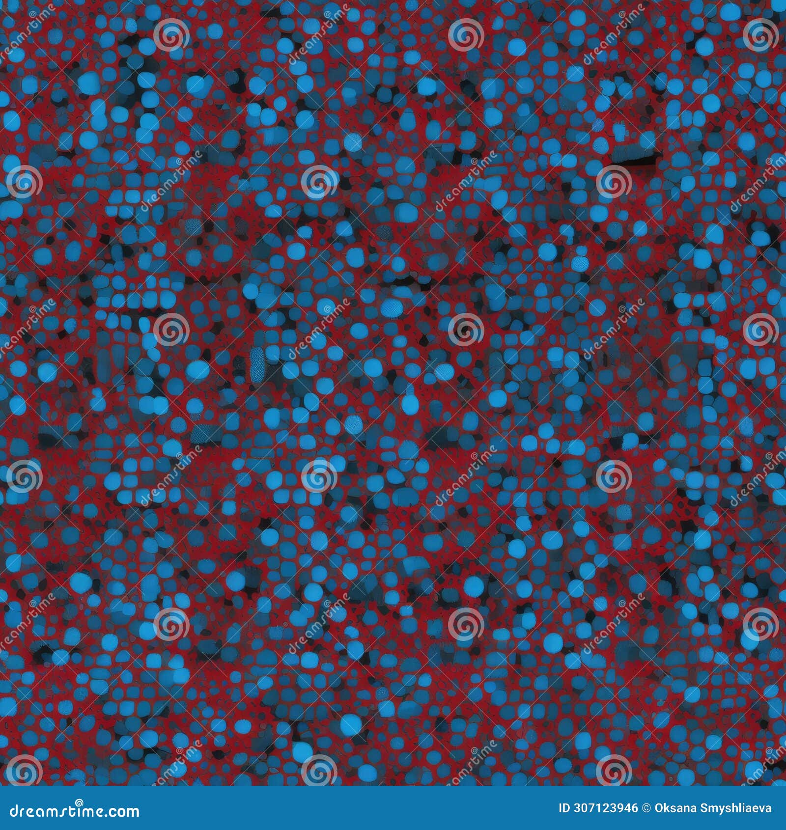 Abstract Red and Blue Dot Pattern. a Chaotic Overlay of Red and Blue ...