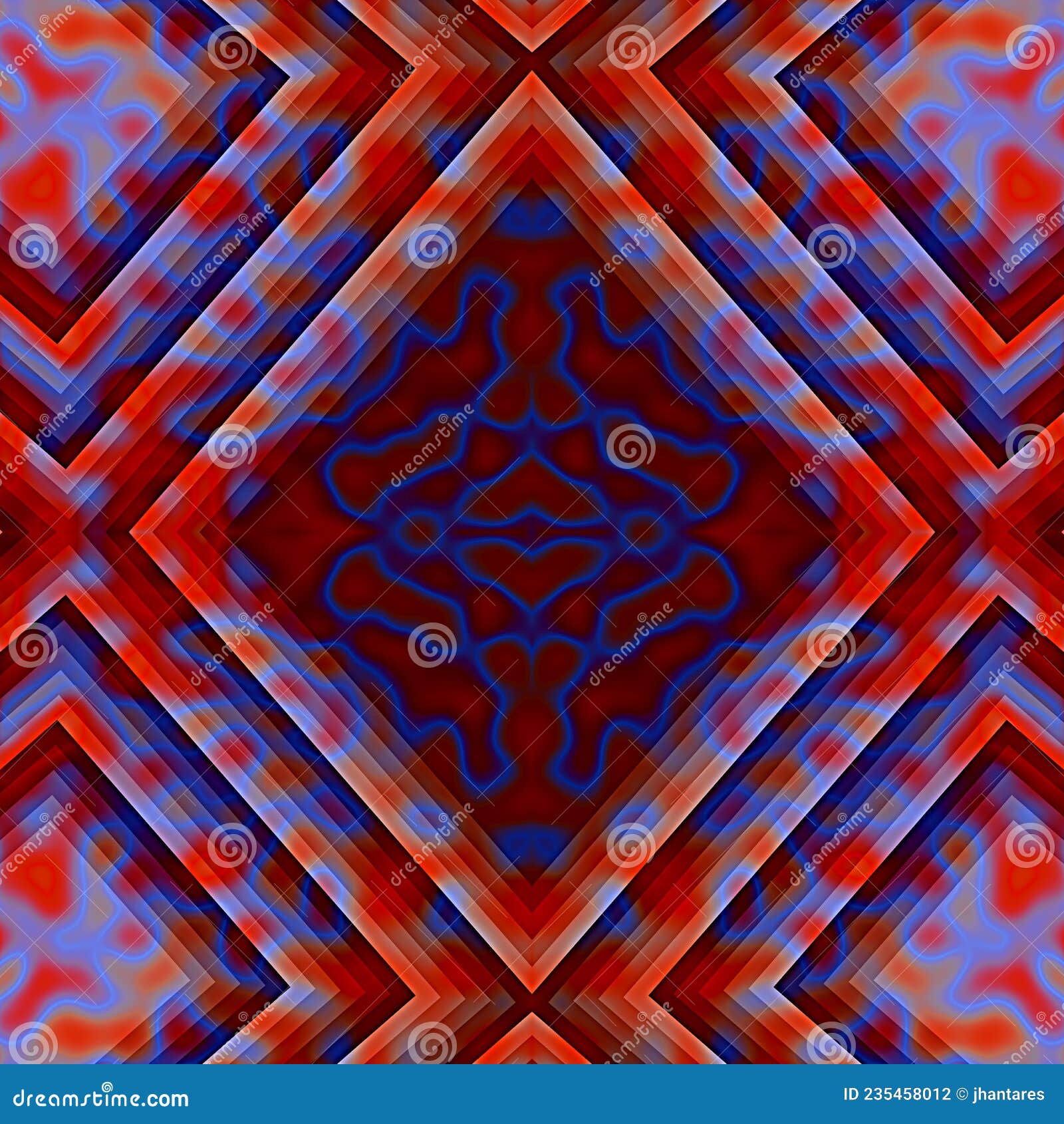 3d Red Blue Geometric Pattern Stock Illustration - Illustration of text ...