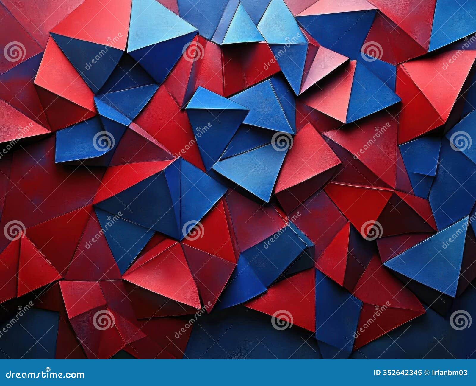 Abstract Red and Blue Geometric Shapes Wall Art Stock Image - Image of ...