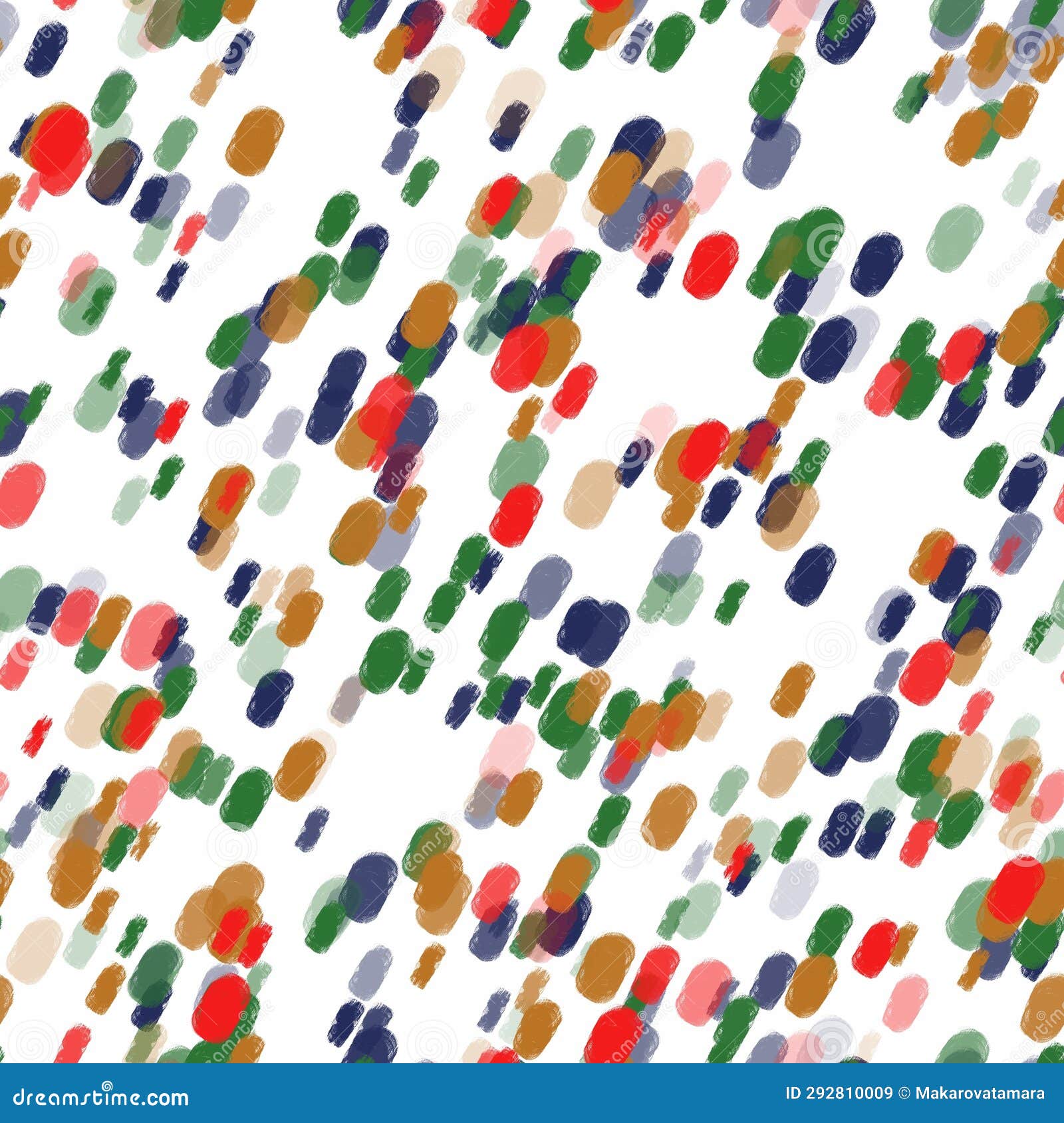 Abstract Red, Blue, Green and Beige Brush Strokes on the White ...