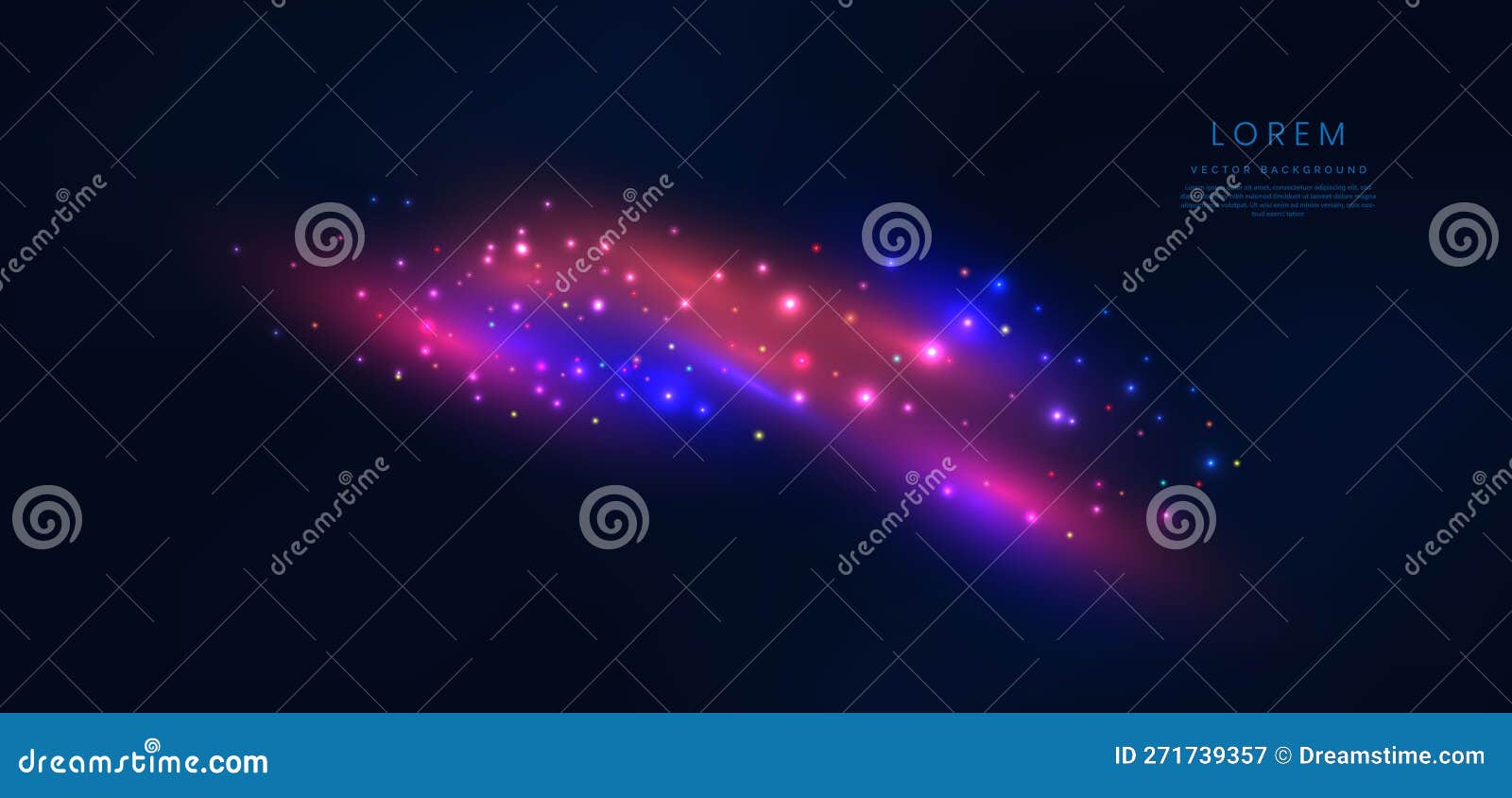 Abstract Red and Blue Light Effect with Dot Glowing on Dark Blue ...