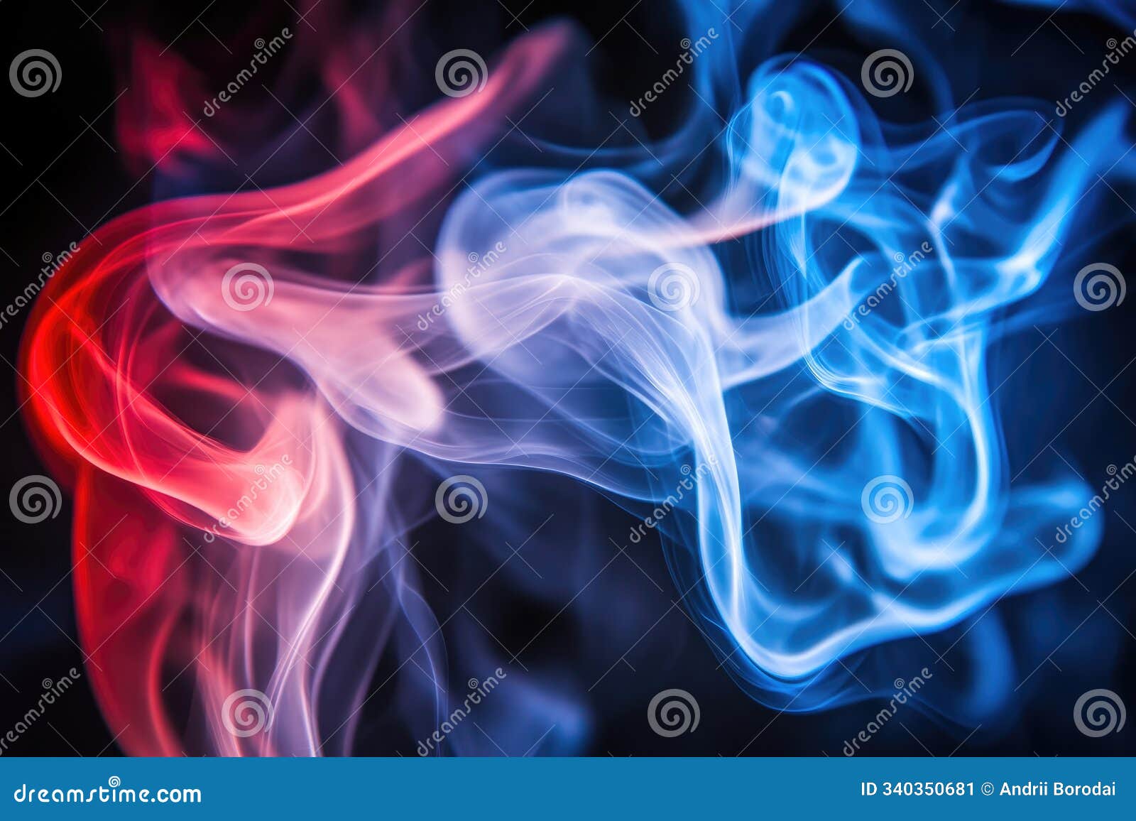 Abstract Red and Blue Light Smoke Effects. Stock Illustration ...