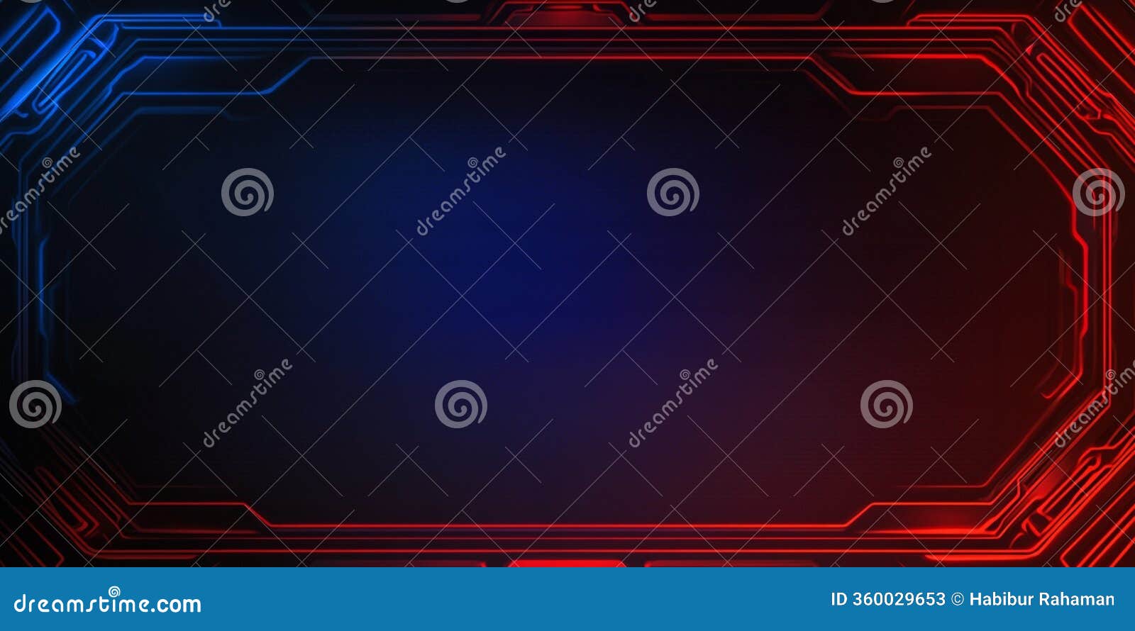 Abstract Red Blue Neon Tech Frame Digital Background Design Dark Lines ...