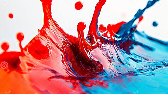 Abstract Red and Blue Paint Splash Stock Image - Image of vibrant ...