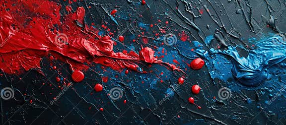 Abstract Red and Blue Paint Splatter on Textured Surface Stock Image ...