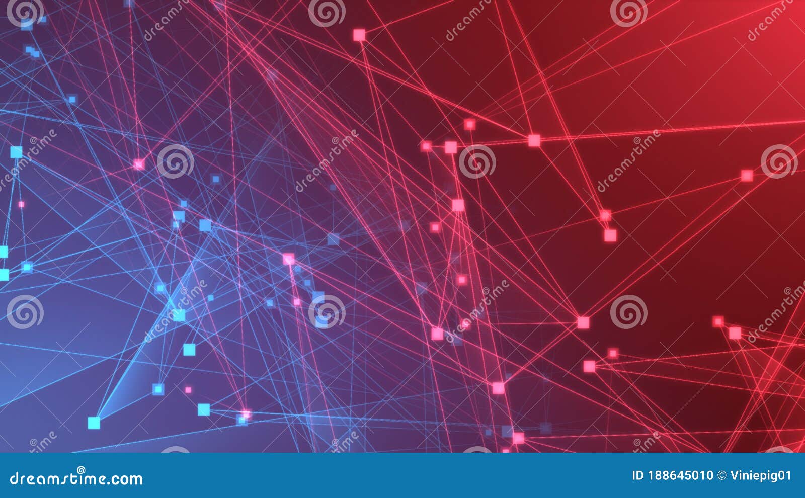 Abstract Red Blue Polygon Tech Network with Connect Technology ...