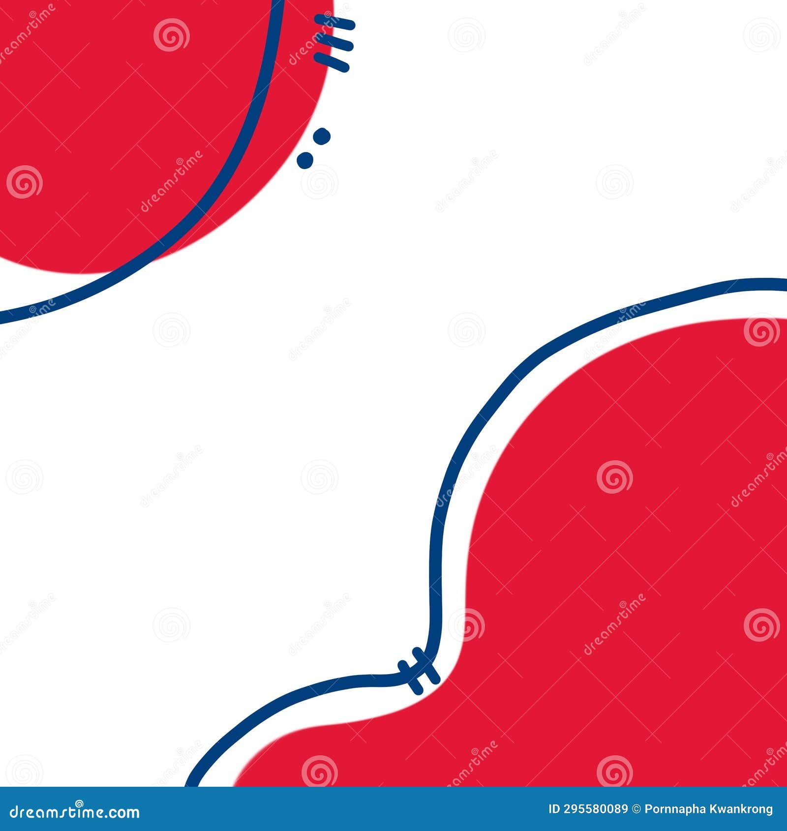 Abstract Red and Blue Shapes on a White Background Stock Illustration ...