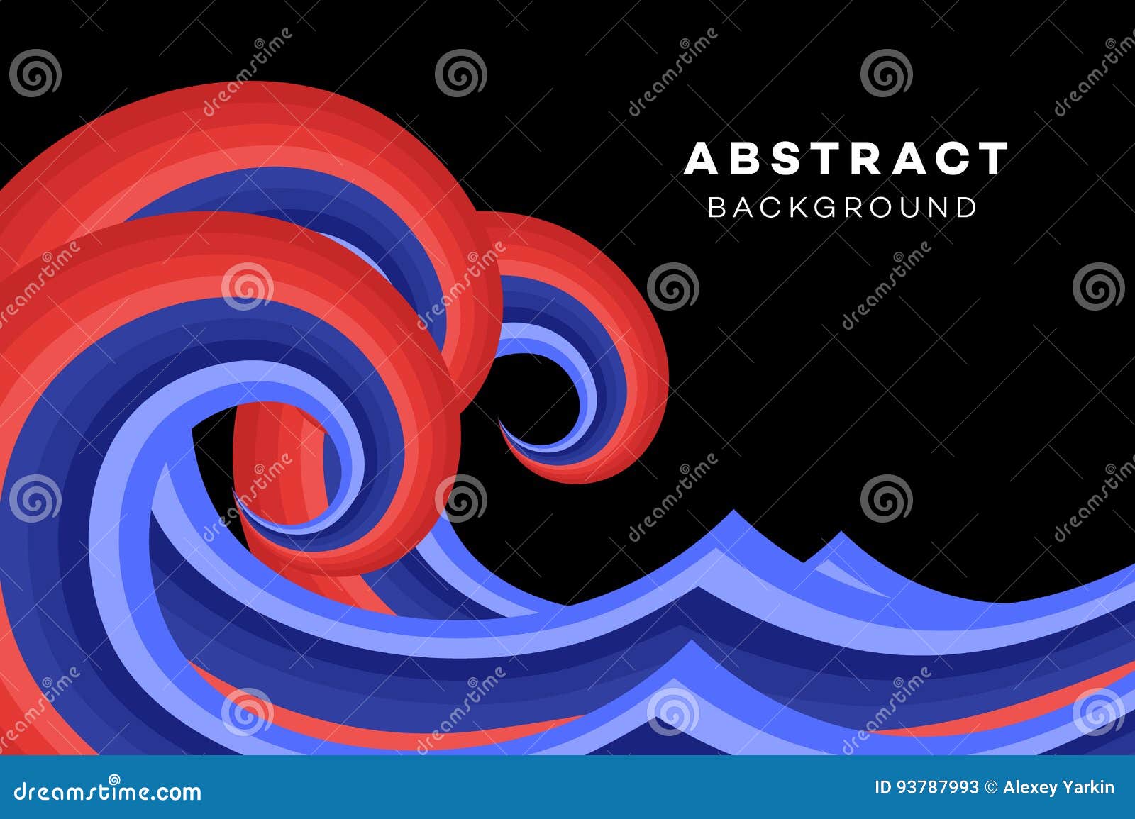 Abstract Red-Blue Wave. Conceptual Vector Illustration Stock Vector ...