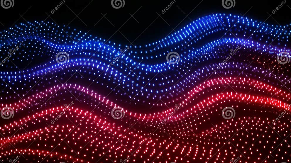 Abstract Red Blue Wave Lights Dynamic Red and Blue Light Waves Technology Energy Flow Digital ...