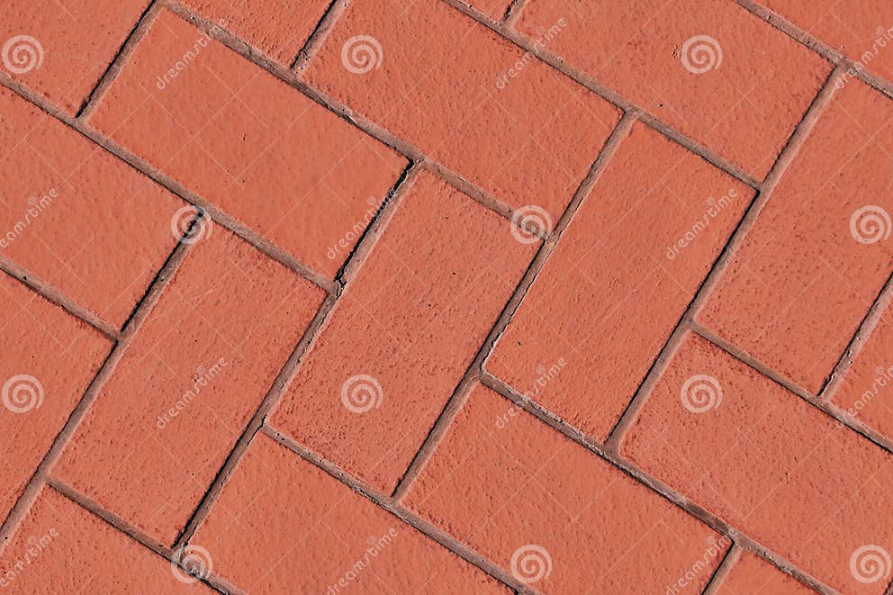 Abstract Red Brick Texture Close-up. Red Cobblestone Tile Background ...