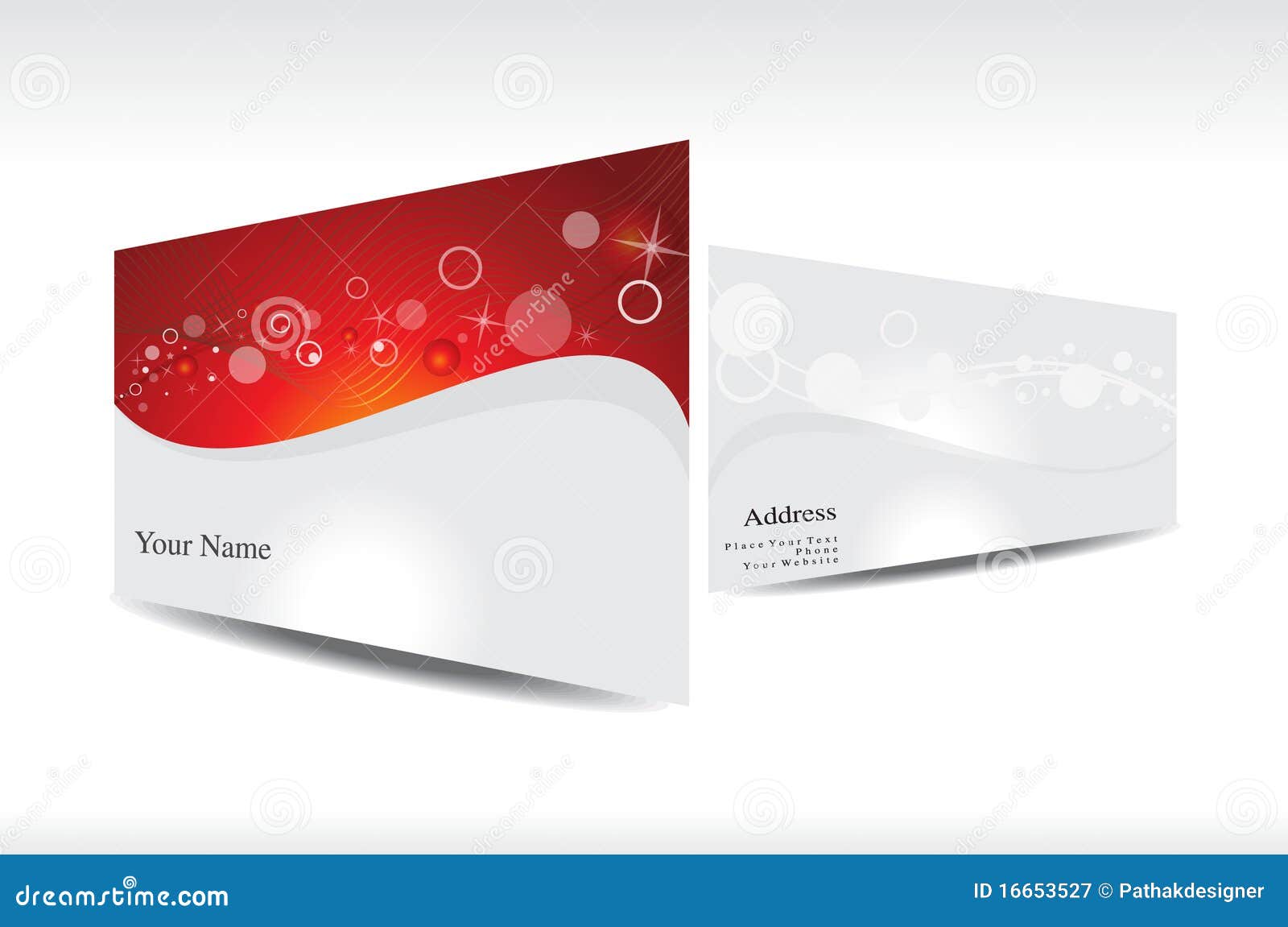 Abstract Red Business Card with Stars Stock Vector - Illustration of ...