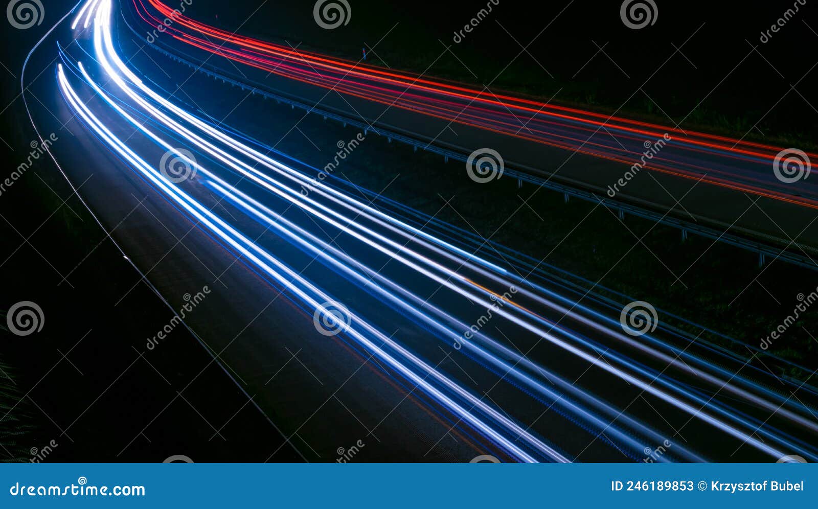 Abstract Red Car Lights at Night. Long Exposure Stock Image - Image of ...