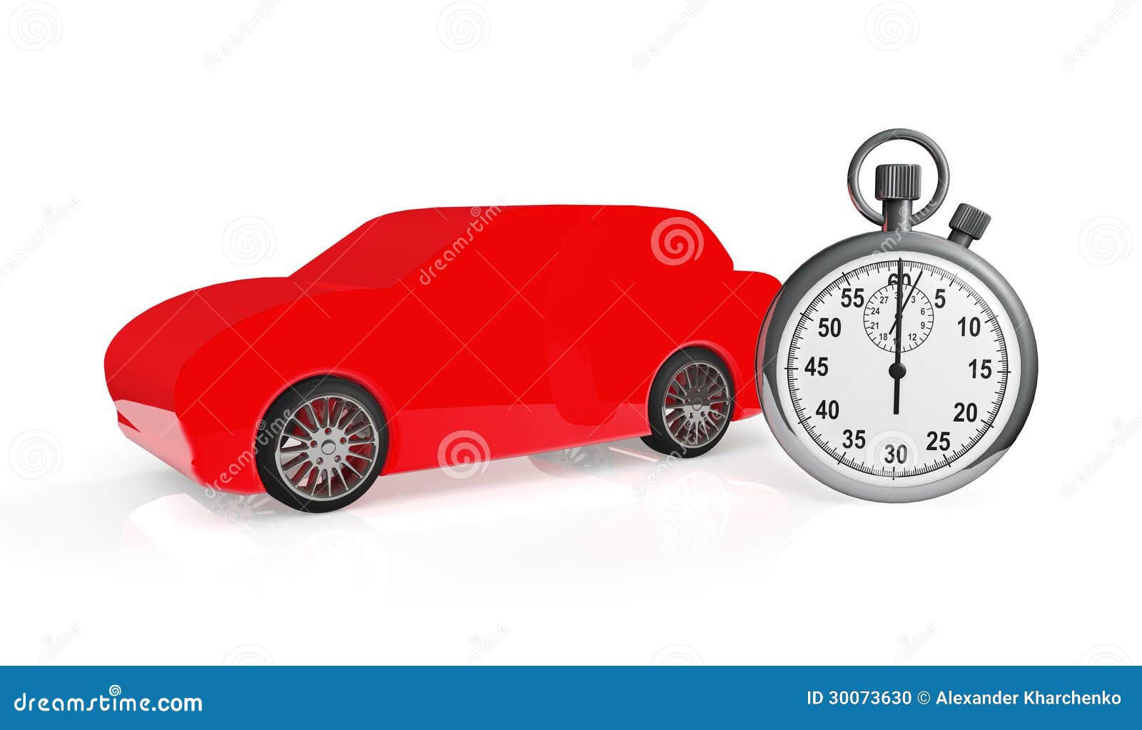 Abstract Red Car with Stopwatch Stock Photo - Image of chrome ...