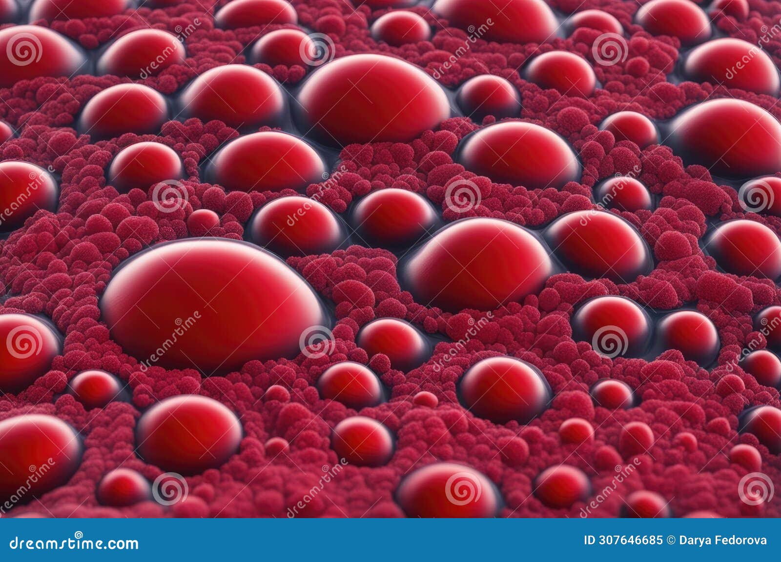 Abstract Red Cellular Pattern With Biomorphic Textures Royalty-Free ...