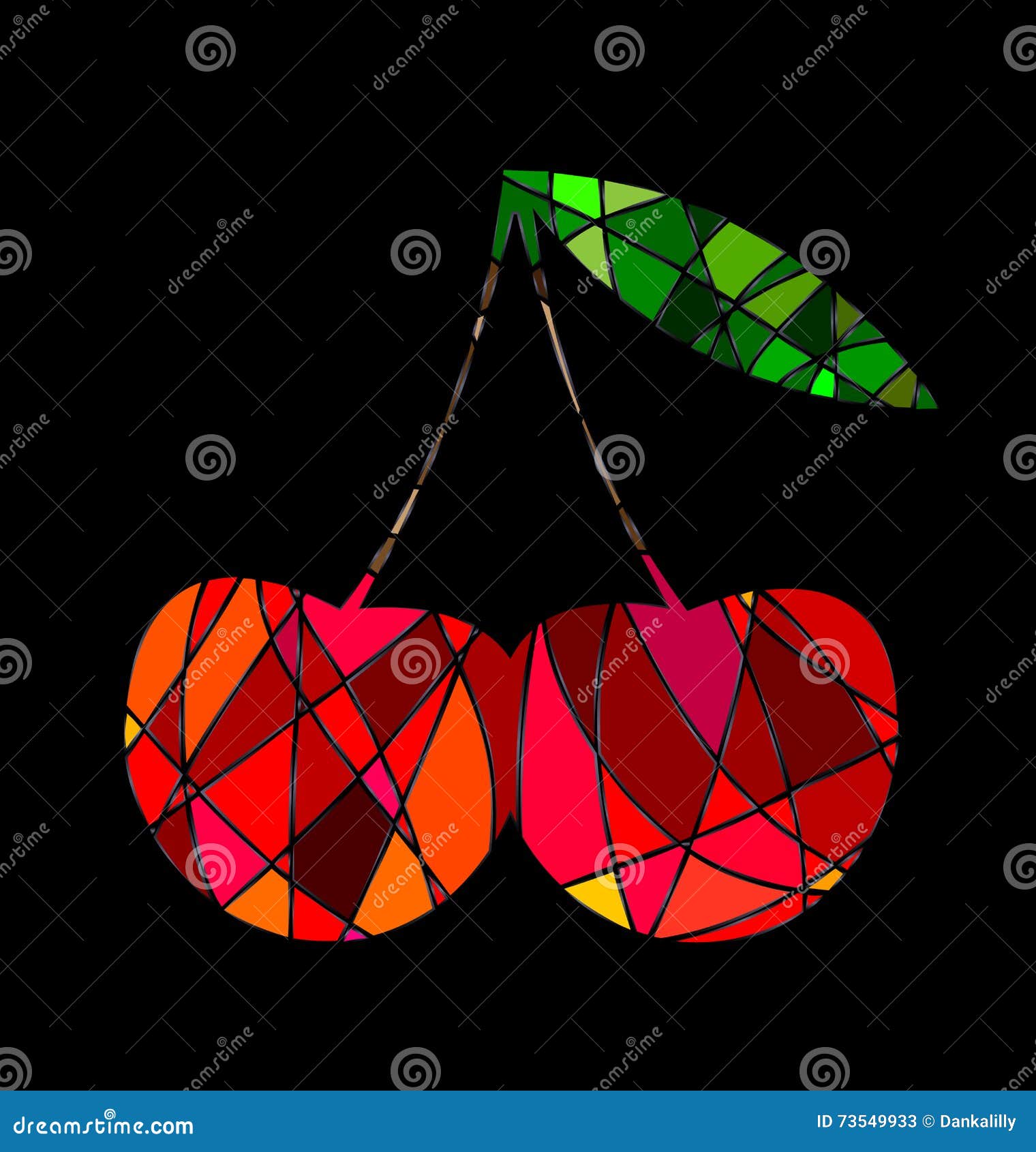 Abstract red cherry stock vector. Illustration of interlacing - 73549933