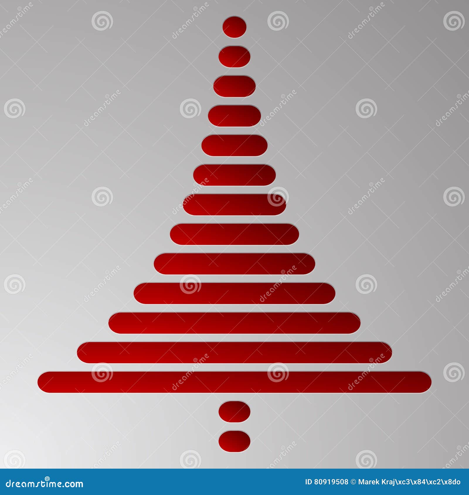 Abstract Red Christmas Tree Consist of Rectangles with Rounded Corners ...
