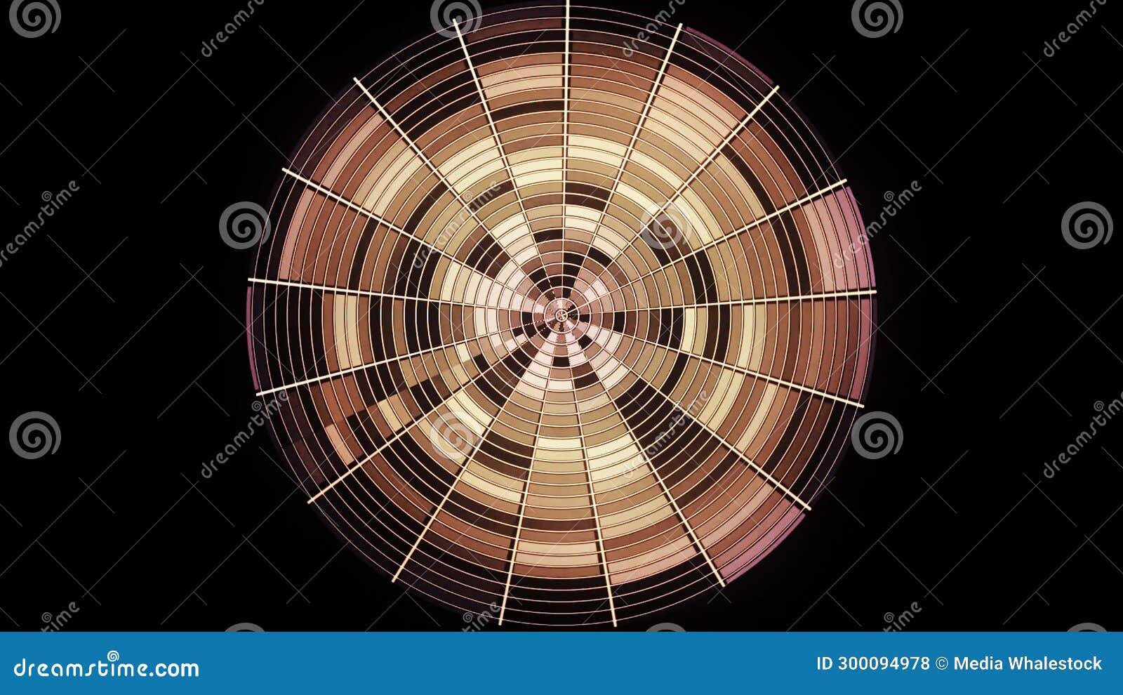 Abstract Red Circle Devided into Sectors Rotating and Shimmer Endlessly ...