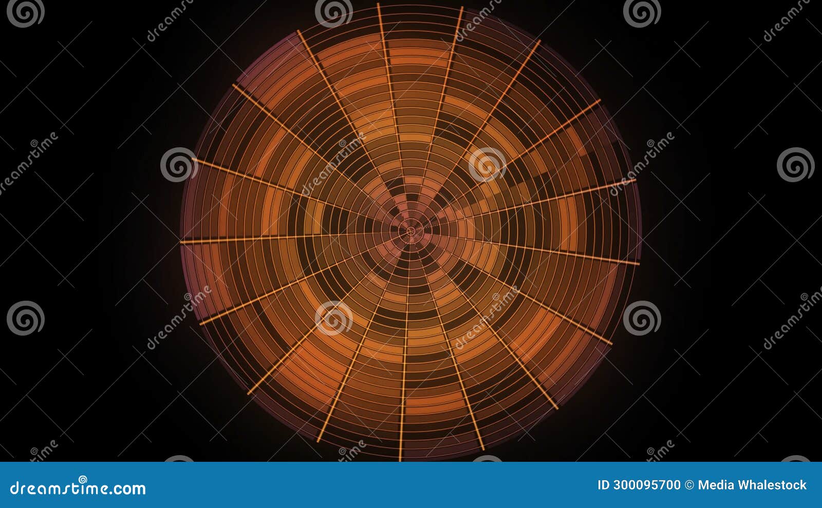 Abstract Red Circle Devided into Sectors Rotating and Shimmer Endlessly ...