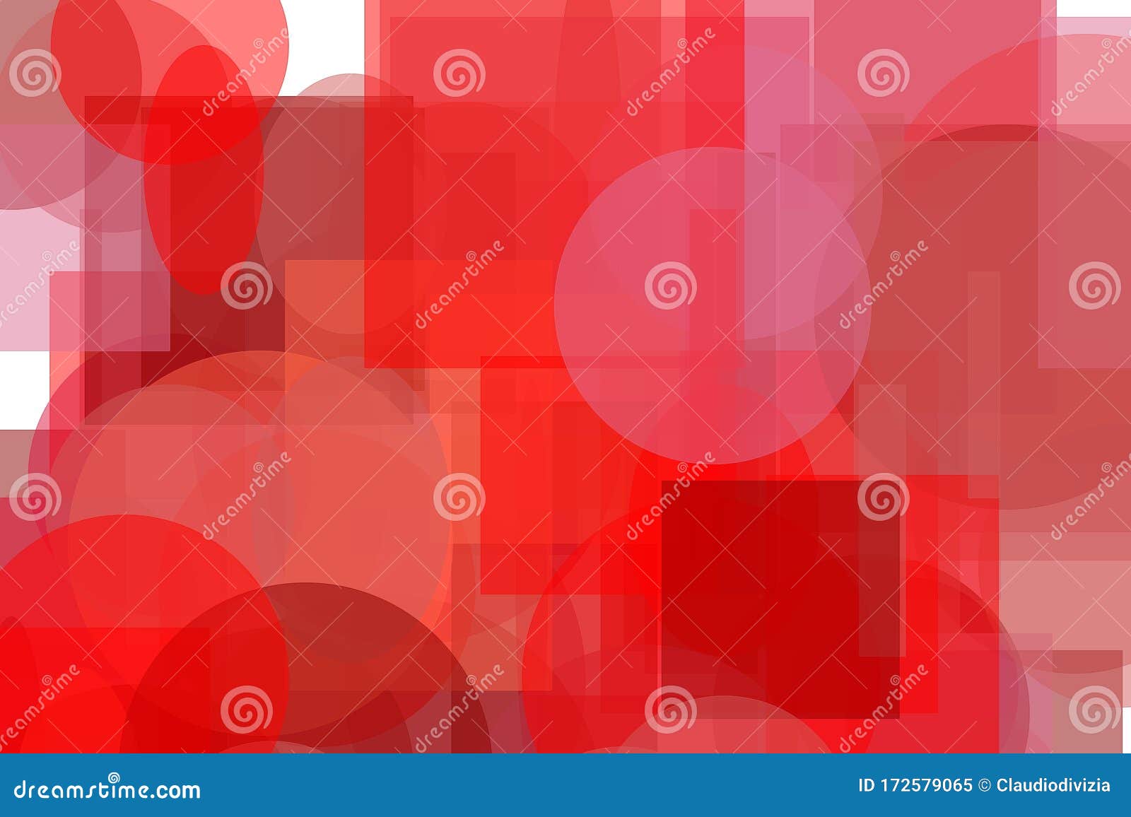 Abstract Red Circle and Ellipses Squares and Rectangles Illustration ...