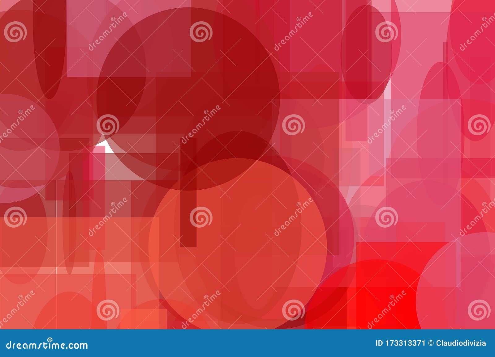 Abstract Red Circle and Ellipses Squares and Rectangles Illustration ...