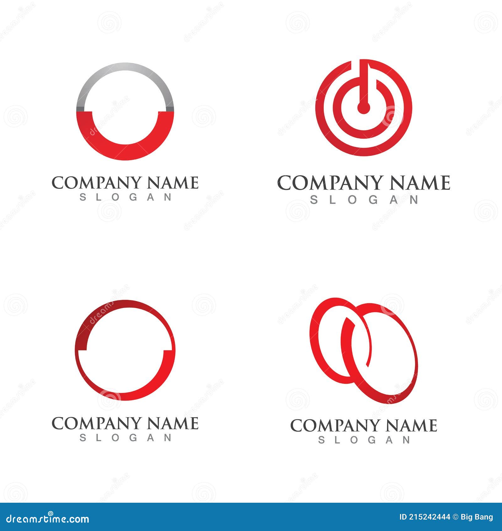 Abstract Red Circle Logo Vector Template Stock Vector - Illustration of ...