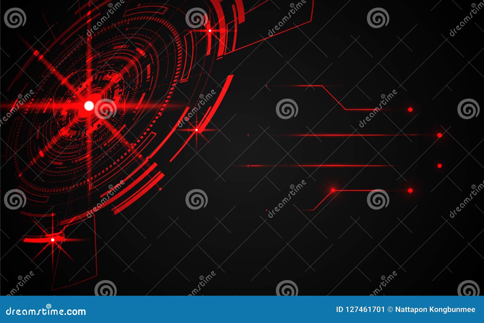 Abstract Red Circle Technology Background on Hi Tech Future Dar Stock ...