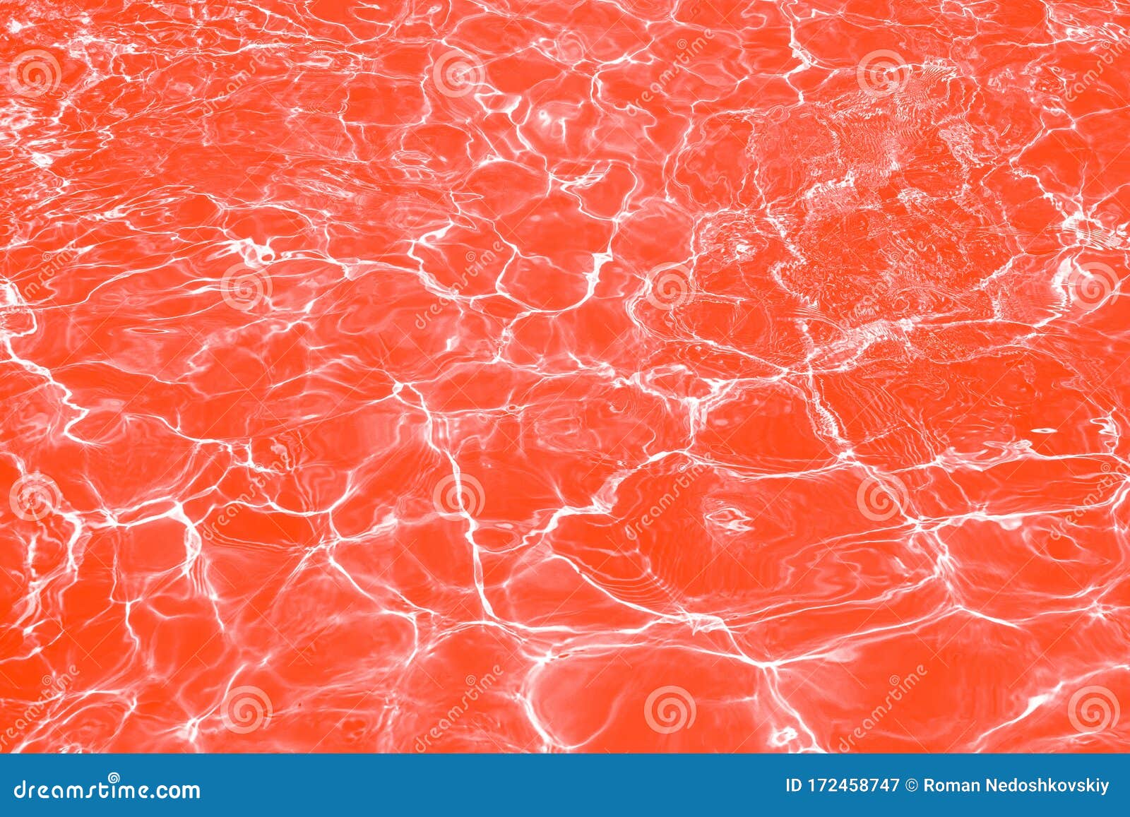 Abstract Red Clear Water. Neon Light Water Effect Stock Image - Image ...