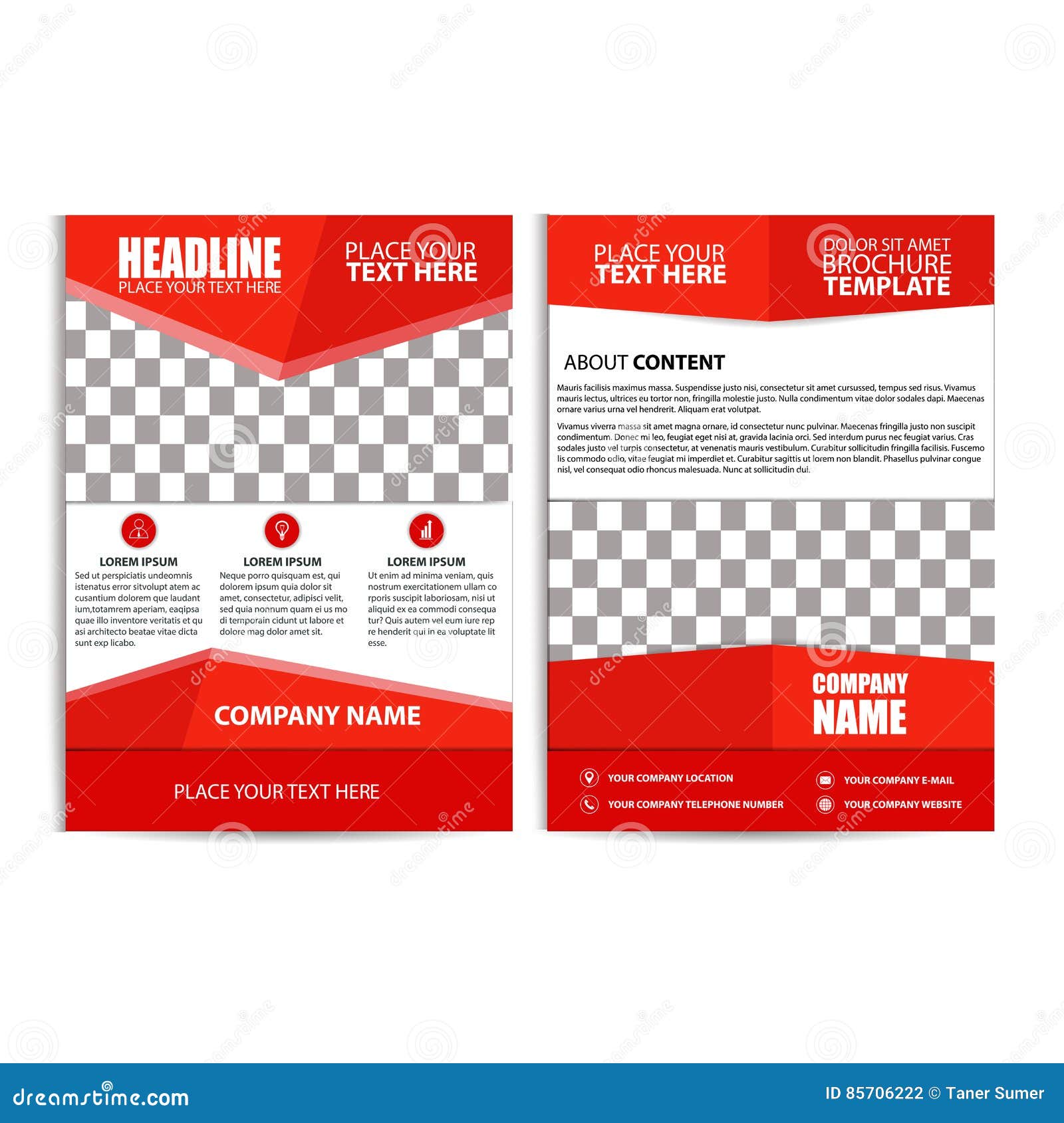 Abstract Red Color Flyer Design Template Stock Vector - Illustration of ...