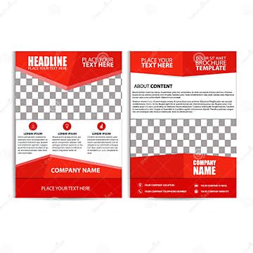 Abstract Red Color Flyer Design Template Stock Vector - Illustration of ...