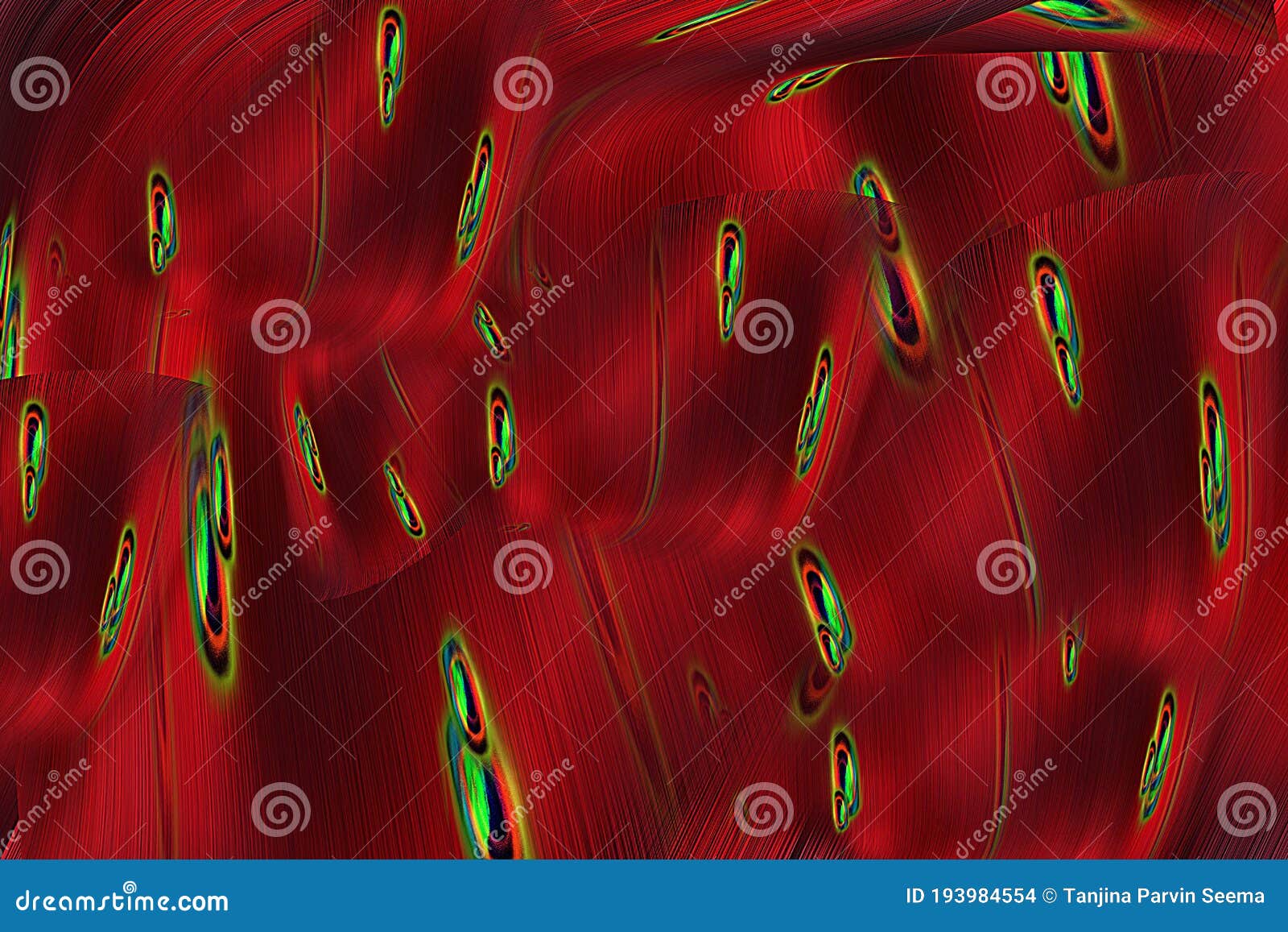 Abstract Red Color Fractal Composition Stock Illustration ...