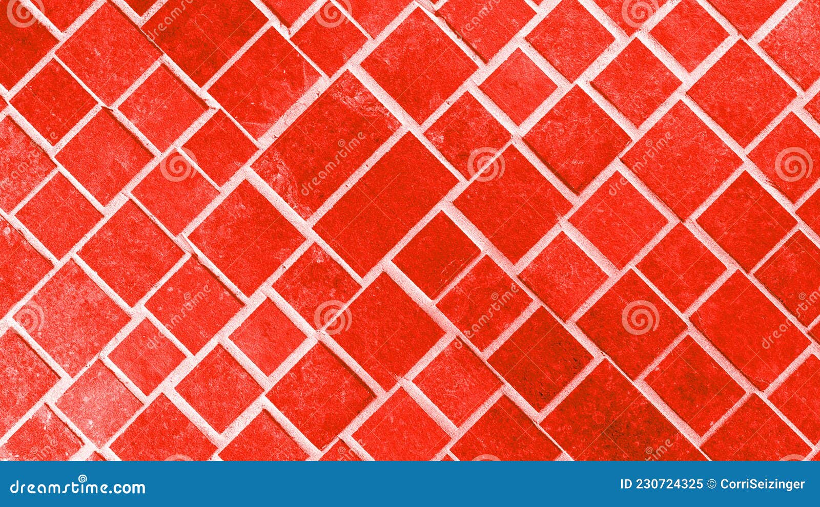 Abstract Red Color Painted Colored Paving Stone Cobblestone Concrete ...
