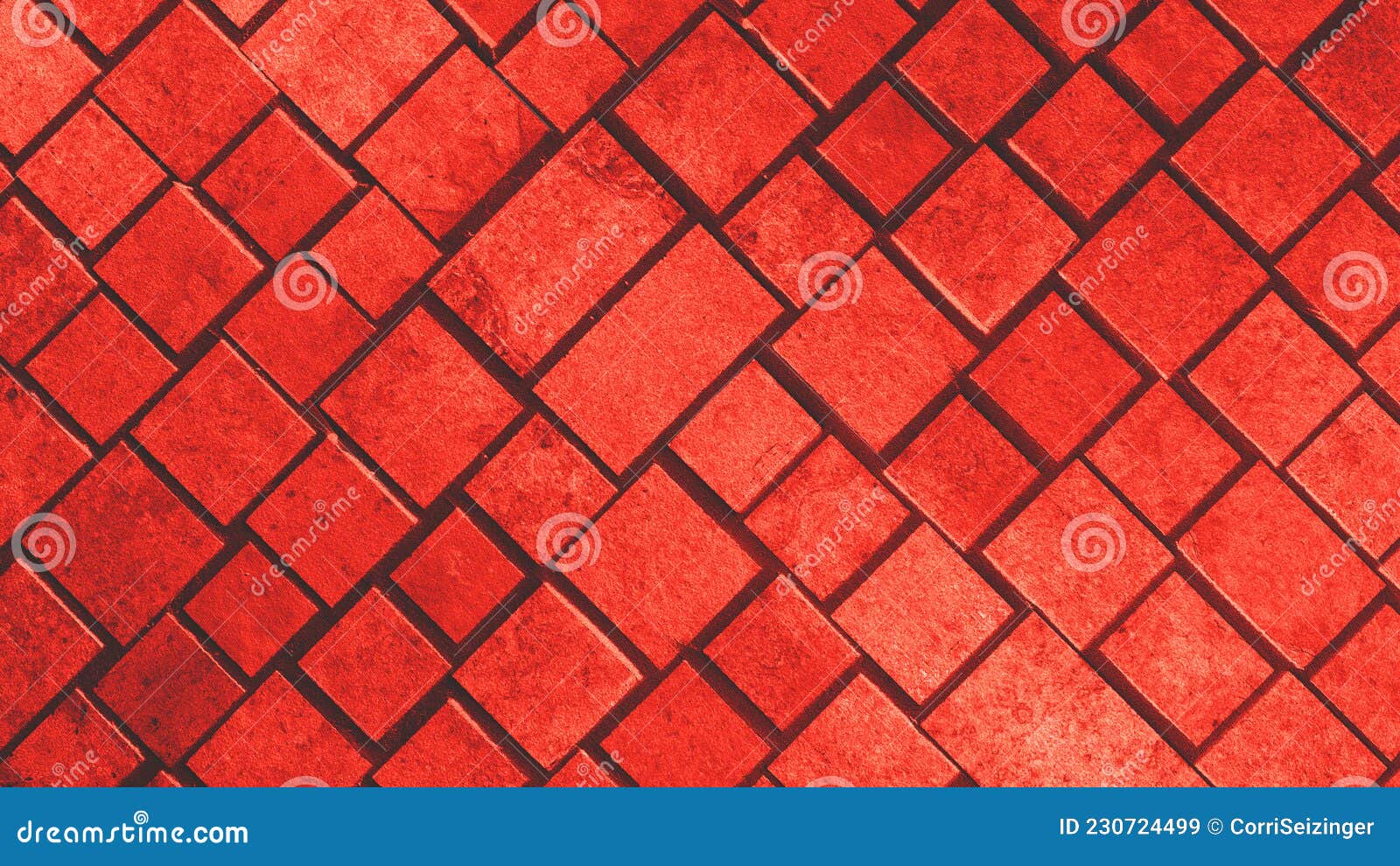 Abstract Red Color Painted Colored Paving Stone Cobblestone Concrete ...