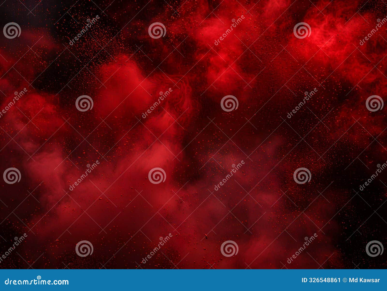 Abstract Red Powder Explosion on Black Background Stock Illustration ...