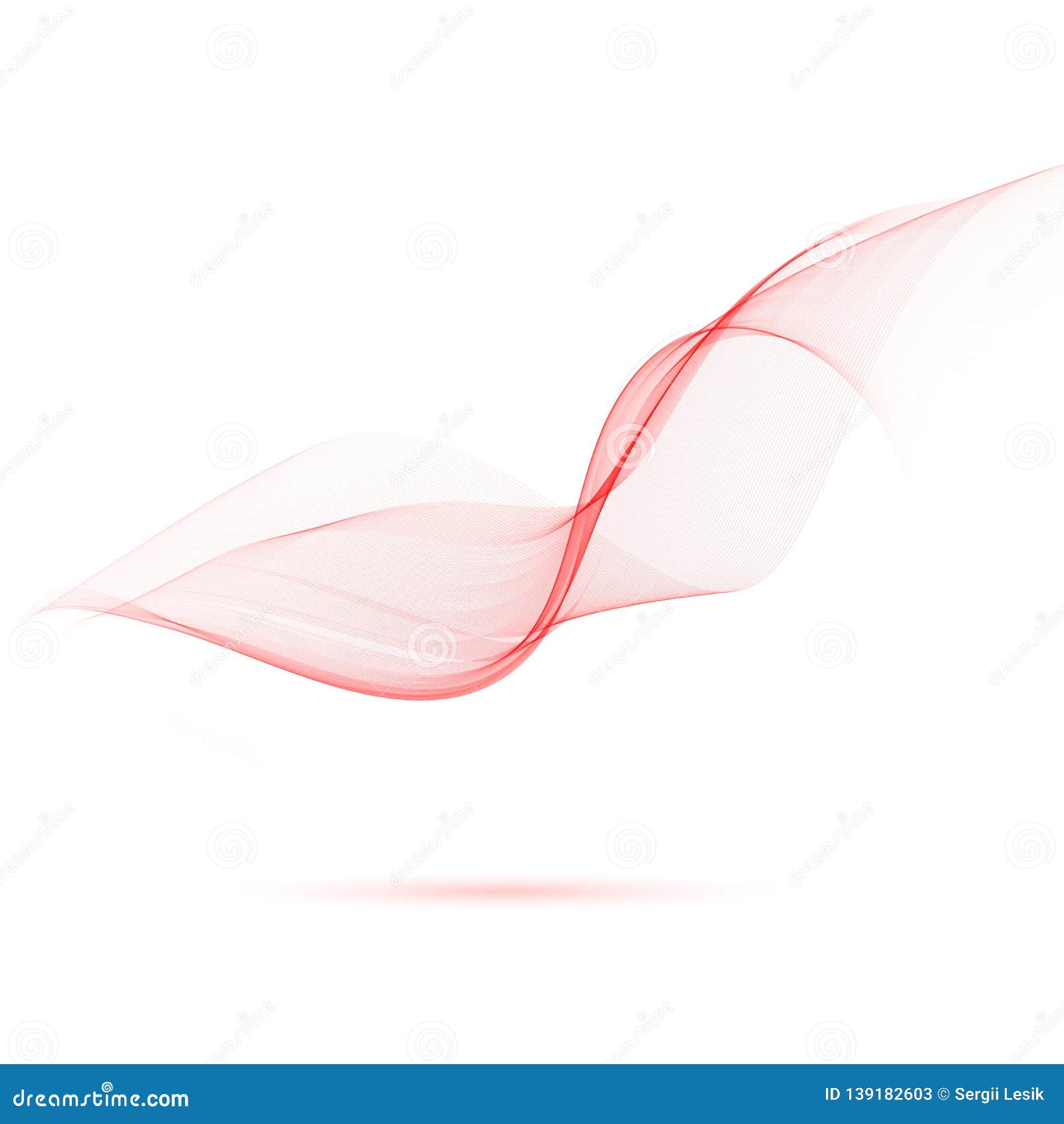 Abstract Red Color Wave Design Element. Vector Background with Curves ...