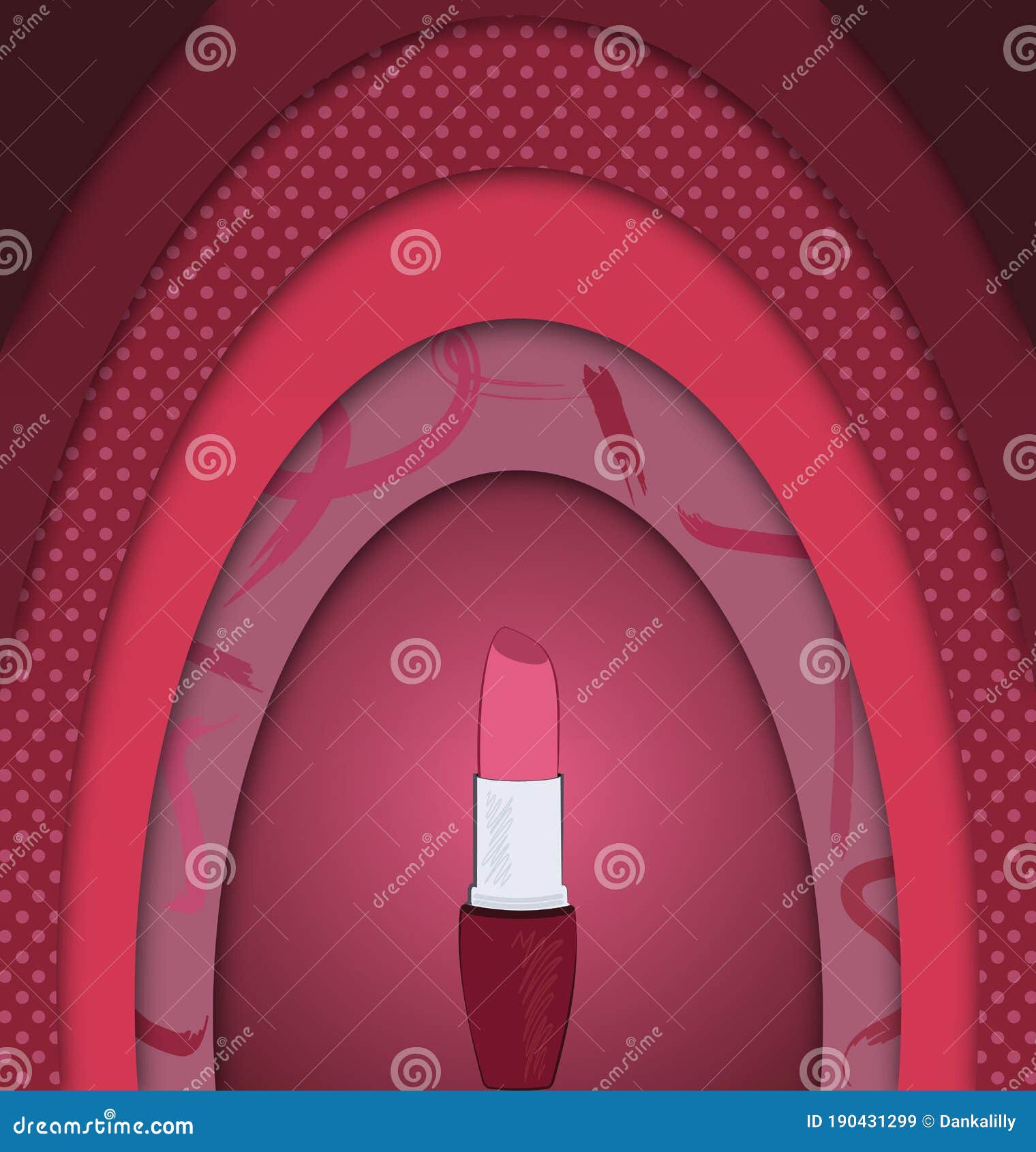 Abstract Red Colored Image of Lipstick and Frames Stock Vector ...