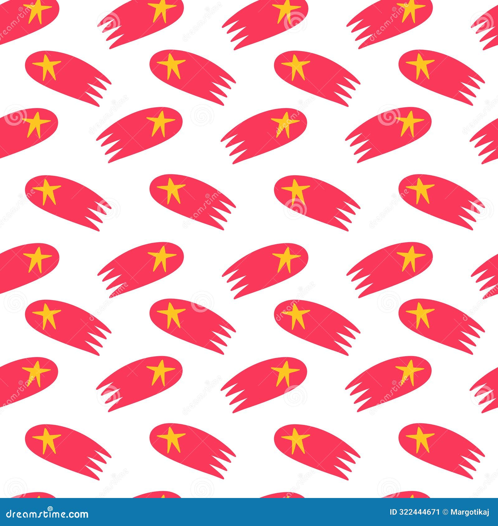 Abstract Red Comet Pattern with Yellow Stars Stock Vector ...
