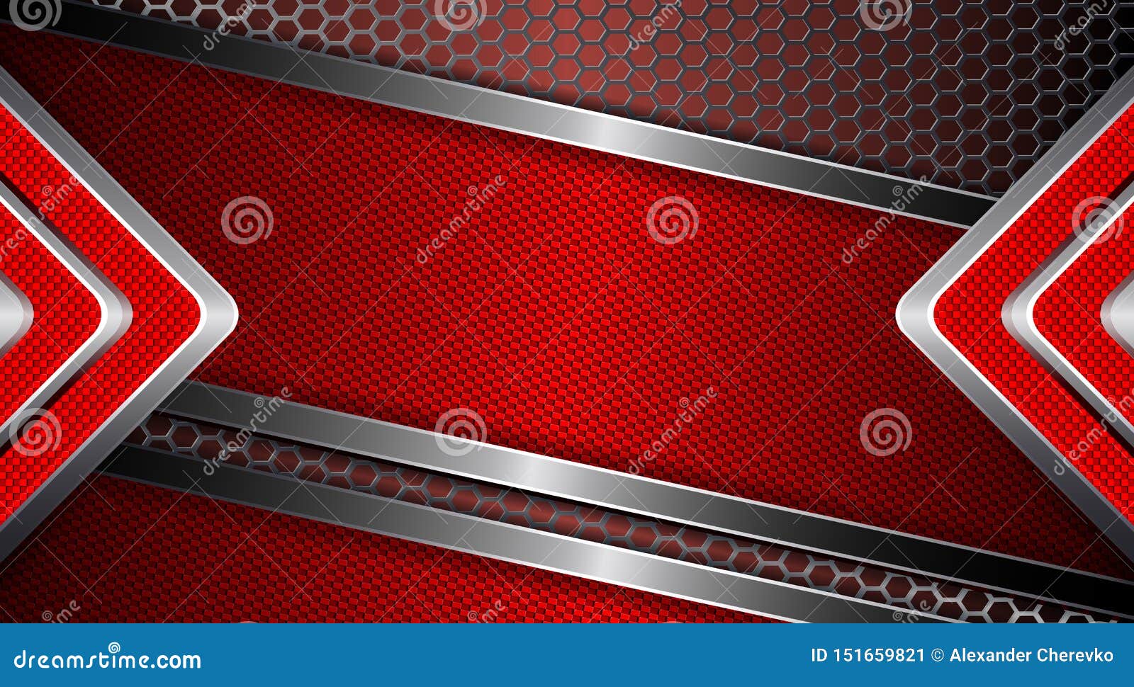 Abstract Red Composition with a Mesh Frame and a Metallic Arrow Texture ...