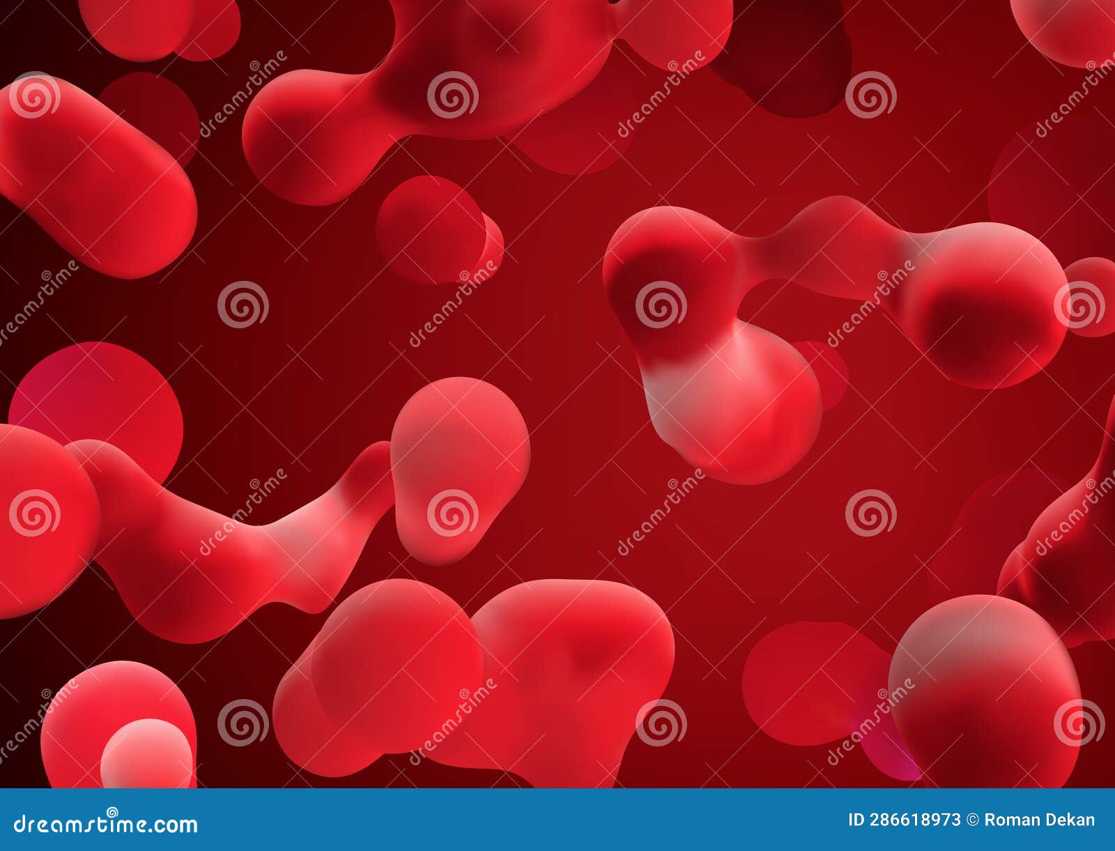 Abstract Red Connected Blobs As Imaginary Blood Cells Stock Vector ...
