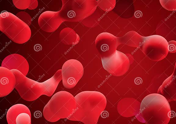Abstract Red Connected Blobs As Imaginary Blood Cells Stock ...
